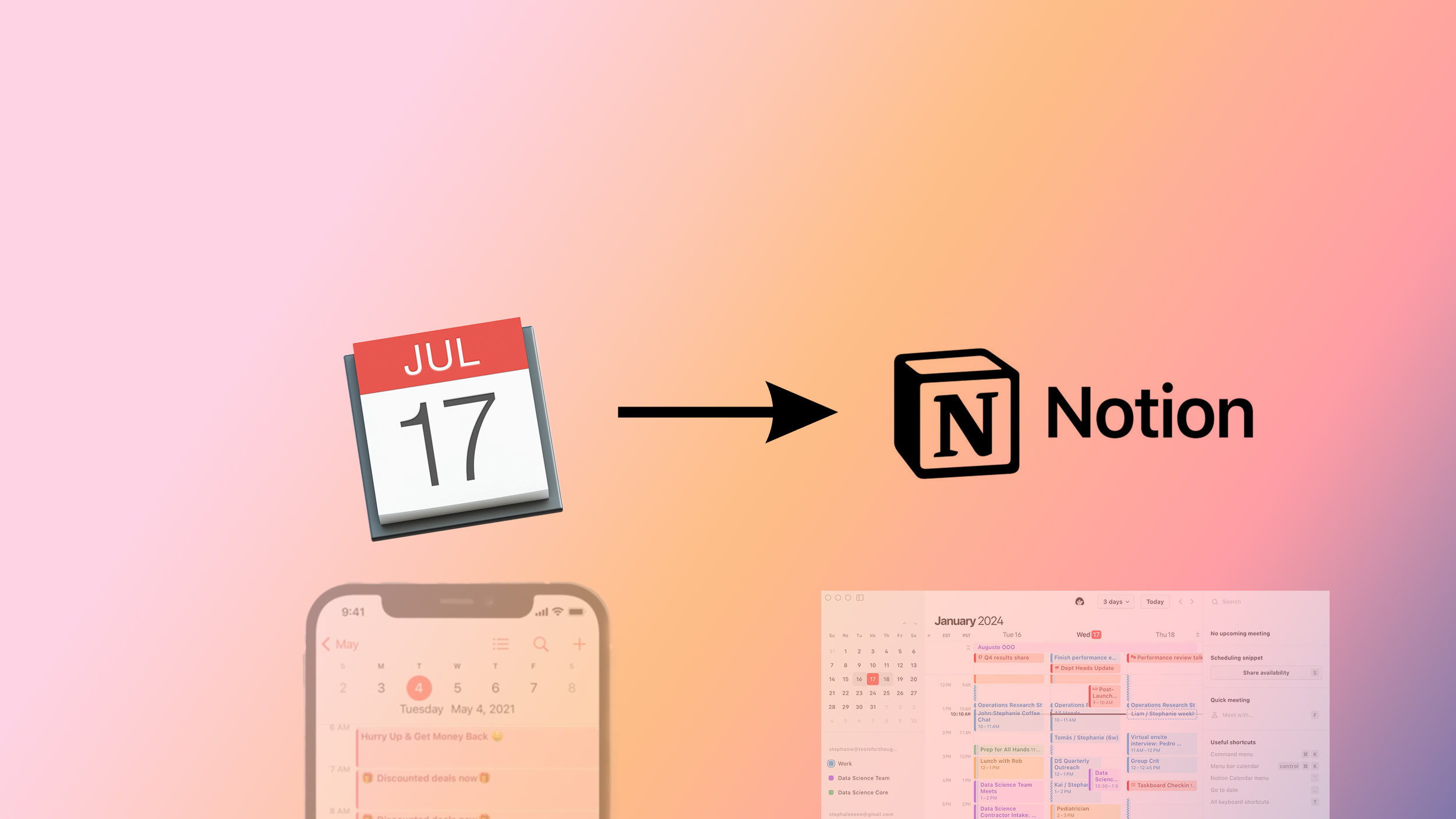 Apple iCloud Kalender 🠖 Notion